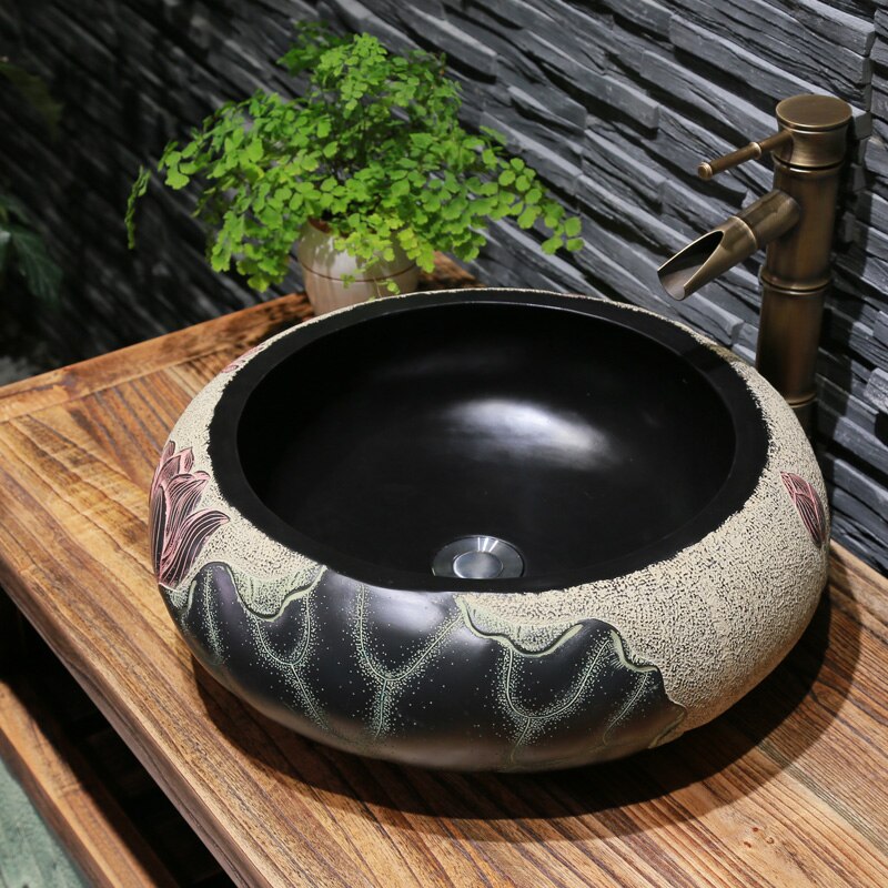 Chinese Antique Above Counter Basin Art Balcony Ba... – Grandado