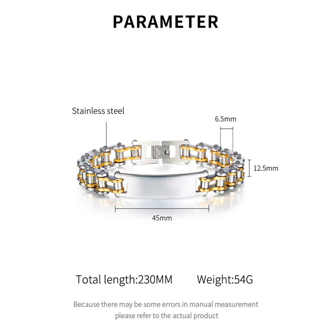 JHSL Male Men Statement Biker Chain Bracelets Bang... – Grandado