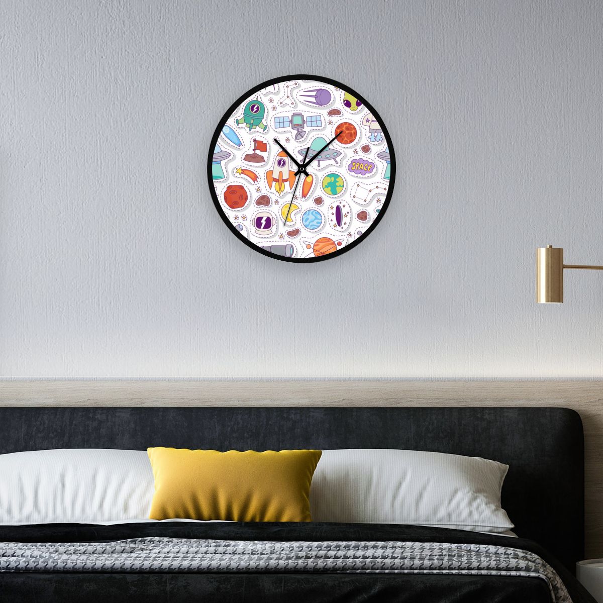 3D Cartoon Astronaut Space Ship Wall Clock Living ... – Vicedeal