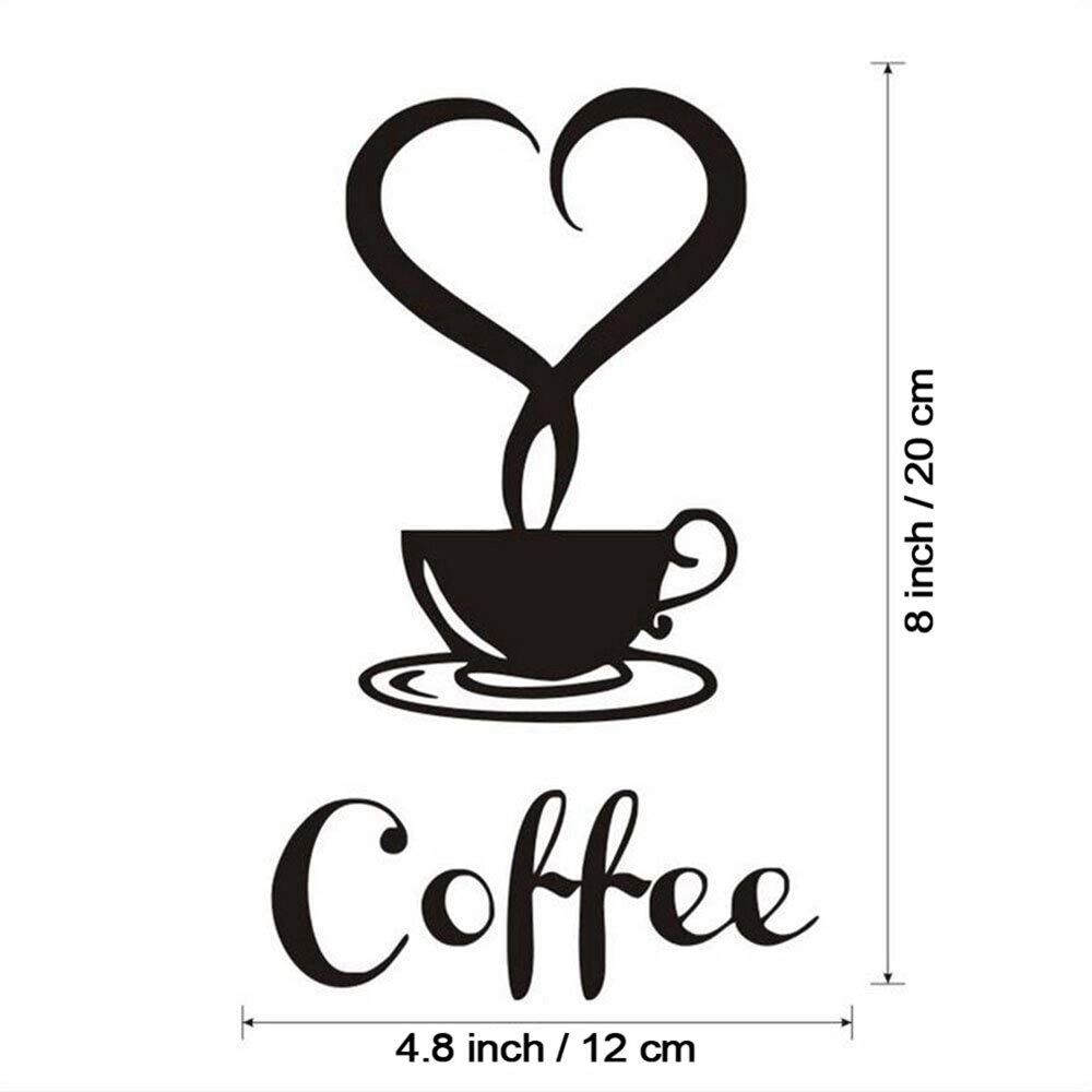 Coffee Tea Cup Art Wall Decal Sticker, Removable D... – Vicedeal