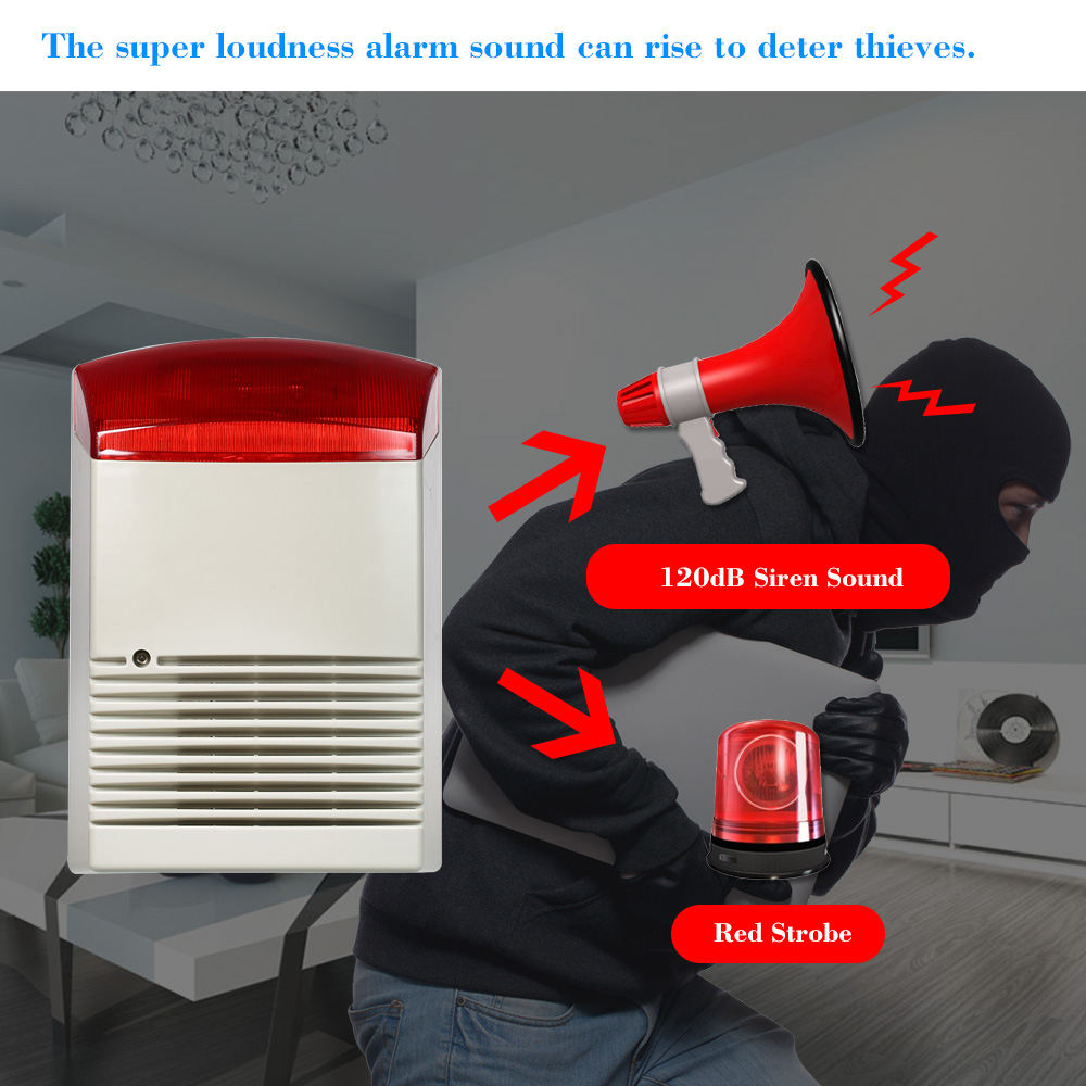 Wired Strobe Siren Sound Light Alarm Red Flashligh... – Grandado