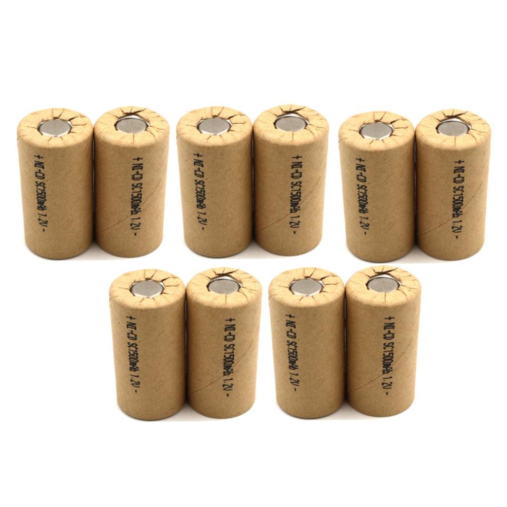 10PCS SC1500mAh 1.2V Rechargeable Ni-CD Battery Hi... – Vicedeal