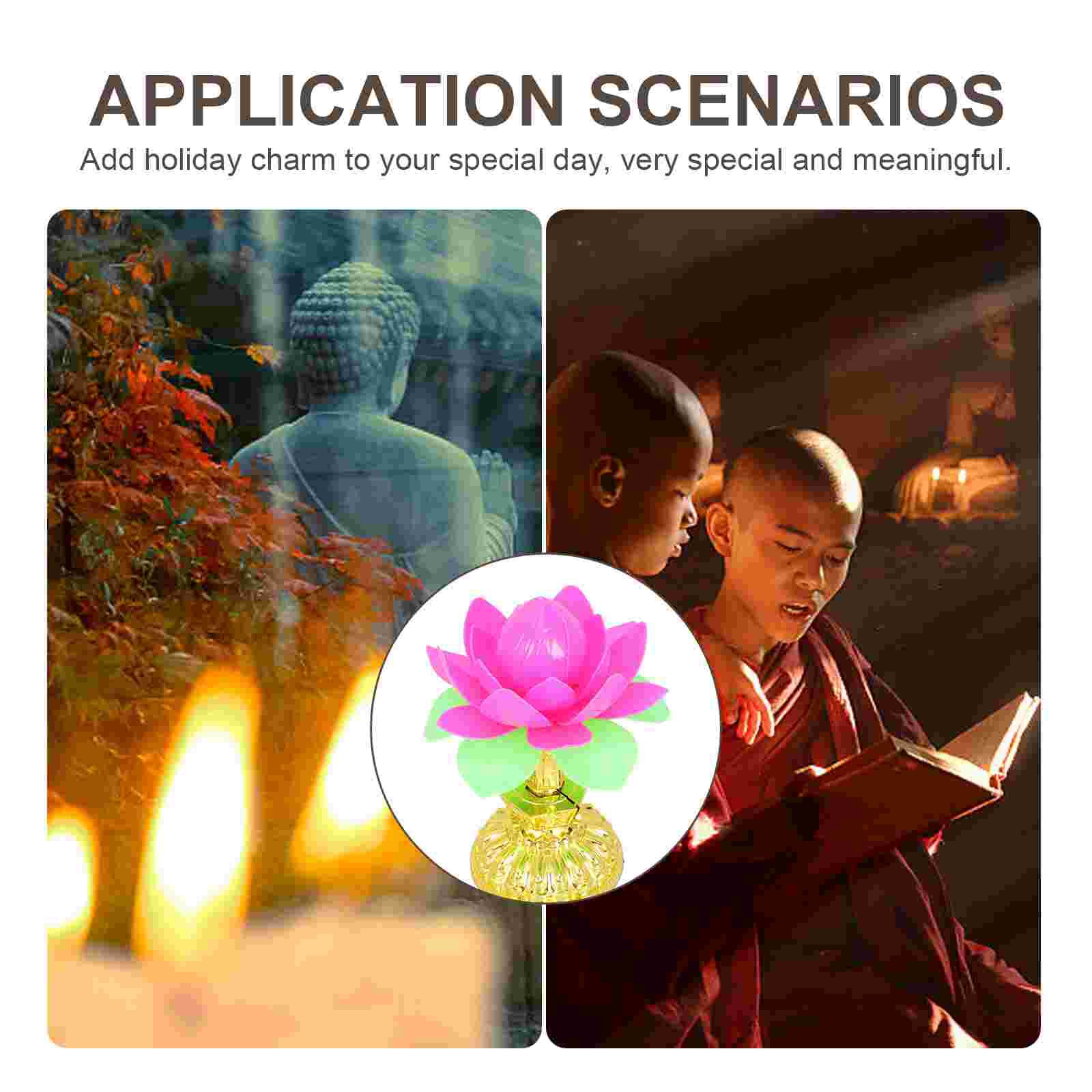 LED Night Lamp Temple Hall Night Light Lotus Shape... – Vicedeal