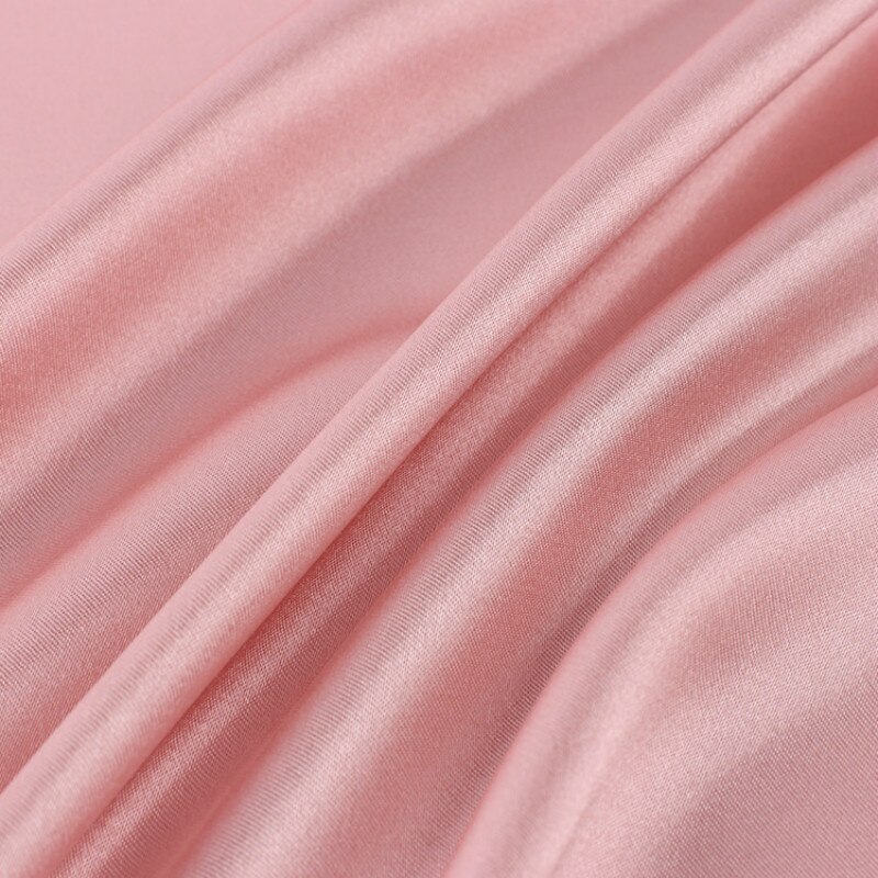 Soft Solid Color Pink Polyester Satin Fabric for D... – Vicedeal