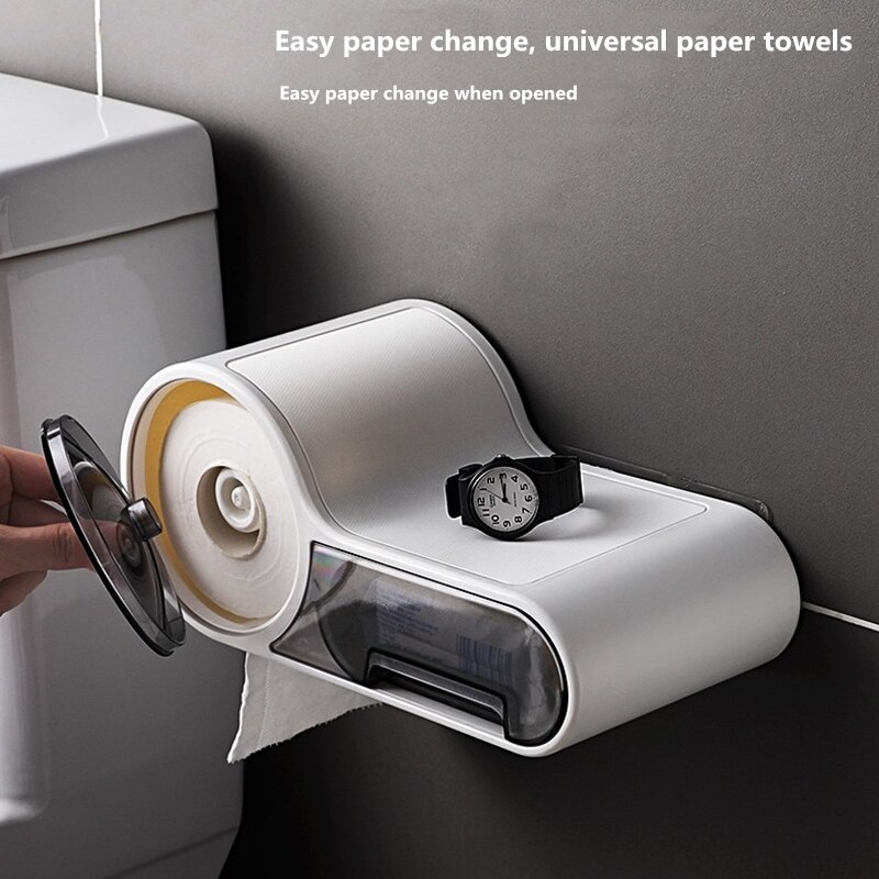 Bathroom waterproof tissue box wall-mounted tissue... – Grandado