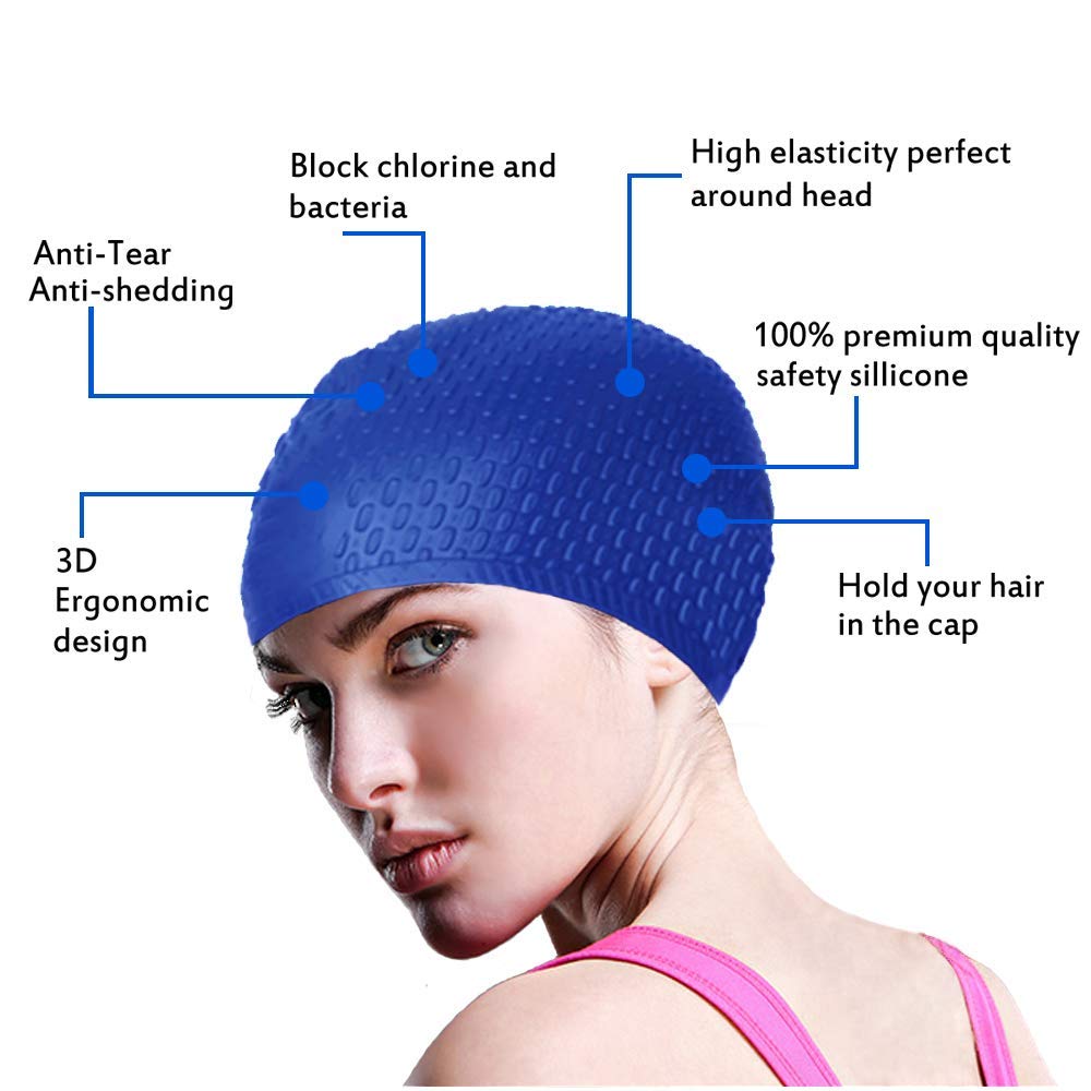 Swimming Glasses Swim Caps Set Silicone Long Hair ... – Vicedeal