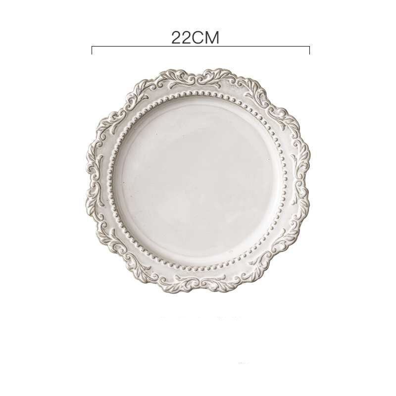 French Royal Crown Embossed Ceramic Dessert Cake S... – Vicedeal