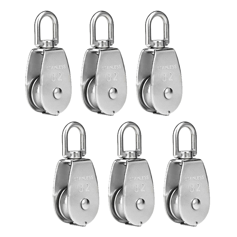 6 Pack M32 Lifting Enkele Katrol Roller 304 Rvs He... – Grandado