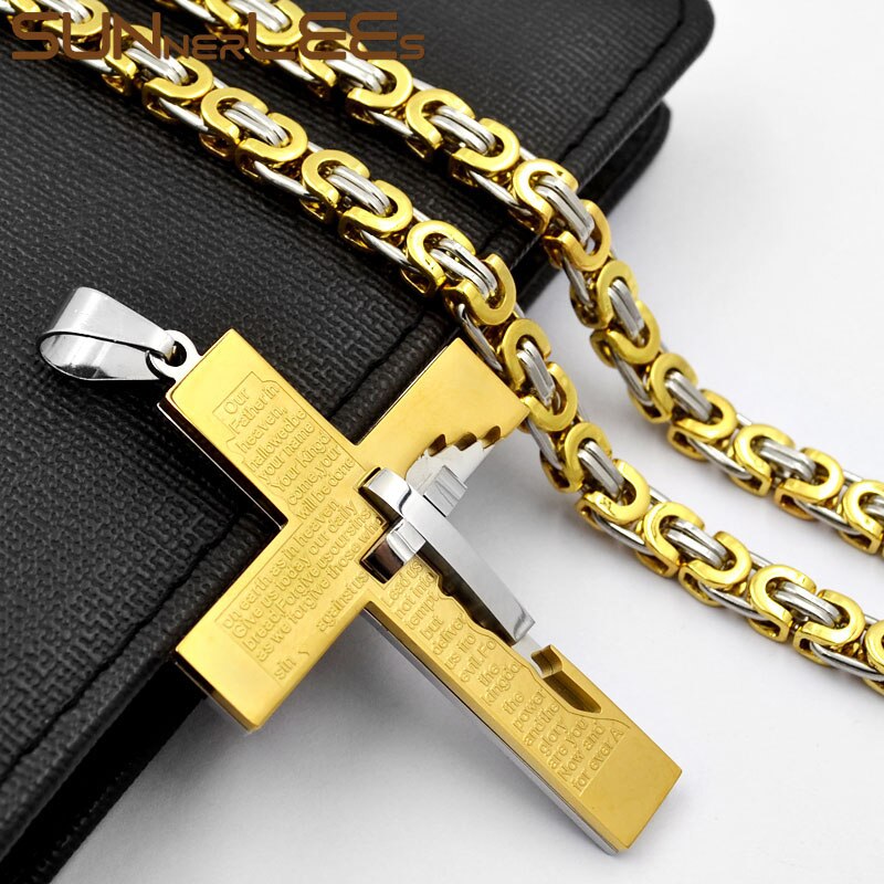 SUNNERLEES Stainless Steel Jesus Christ Cross Pend... – Grandado