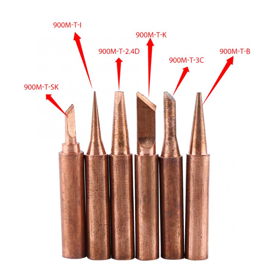 6pcs Pure Copper Soldering Iron Tip Lead-free Sold... – Grandado