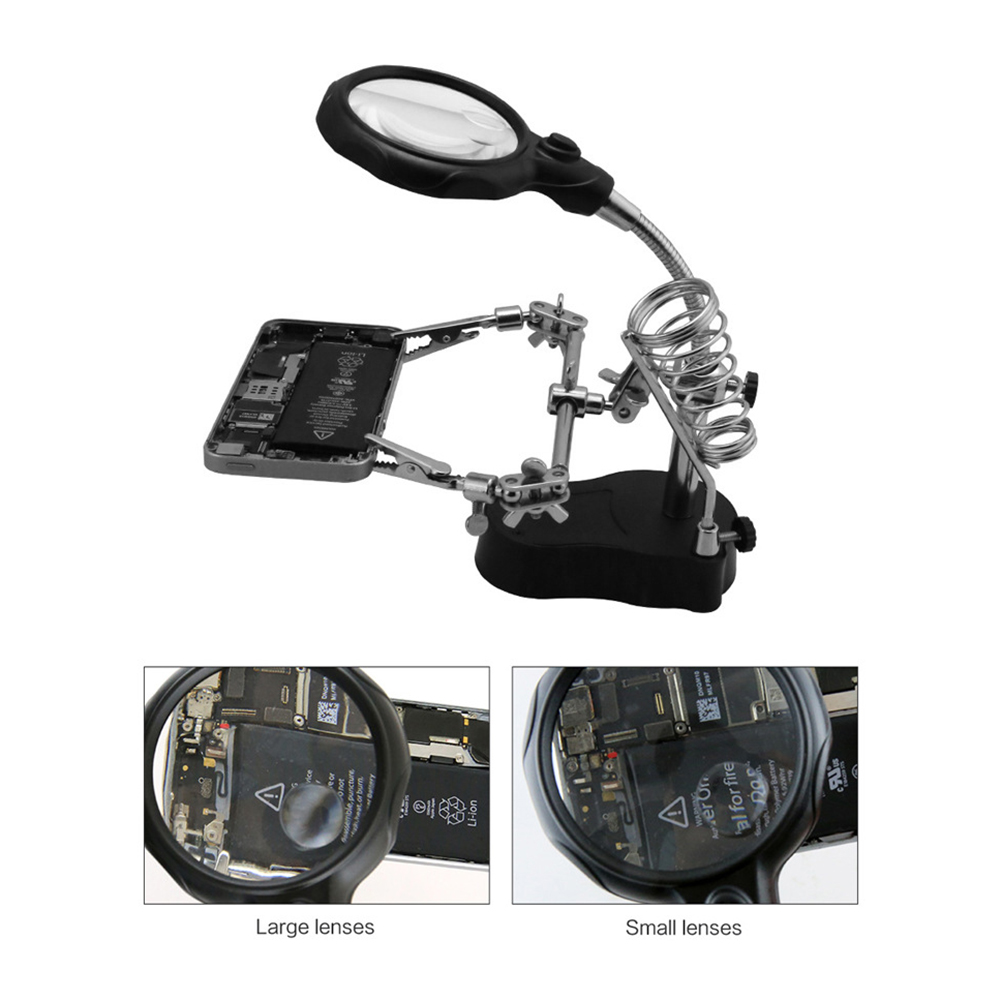 Lupa de soldadura con luz LED, lente auxiliar de C... – Grandado