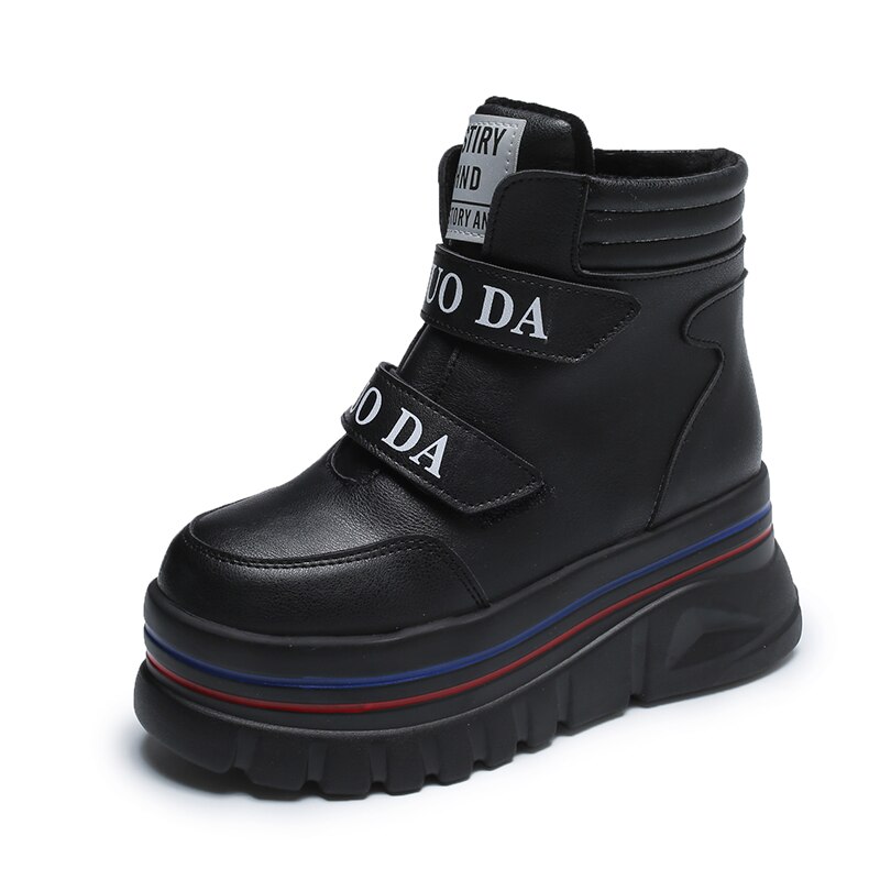 Women Snow Boots Thick Sole Soft Leather High Plat... – Grandado