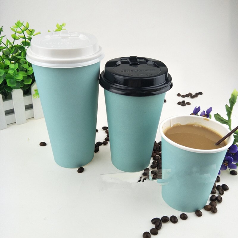 50pcs 8oz 250ml pure blue disposable cups single l... – Grandado