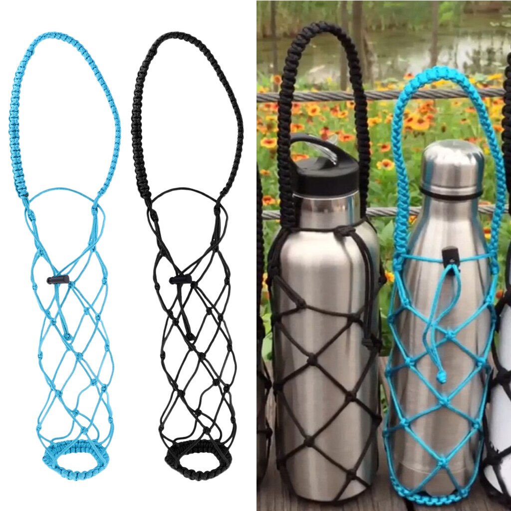 2 Pack Water Bottle Holder Carrier Net Sleeve Para... – Grandado