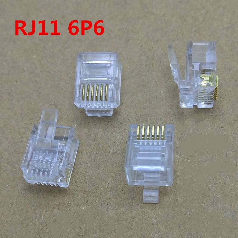 100 Pcs RJ11 6P6C Modulaire Plug Telefoon Connecto... – Grandado