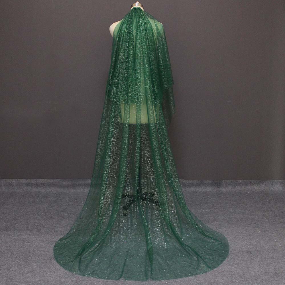 Sparkling Green Wedding Veil with Gold Dust Glitte... – Grandado