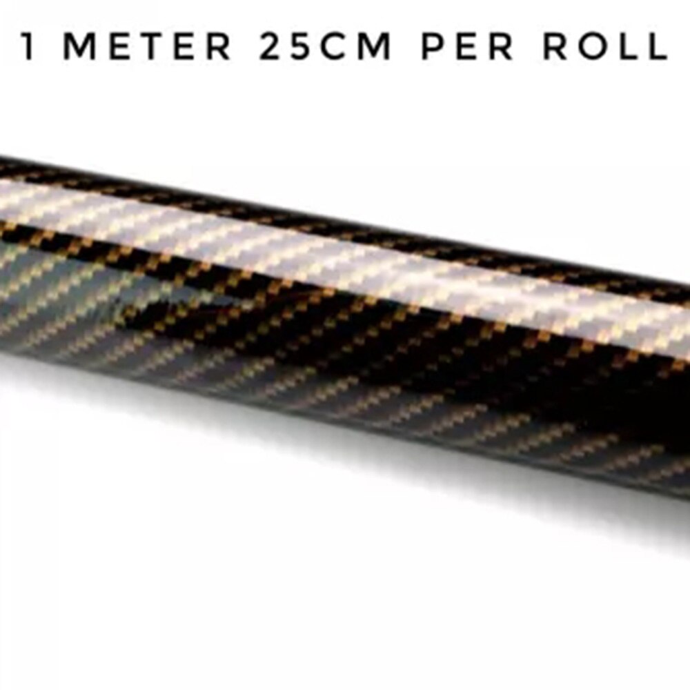 2D Glossy High Gloss Black Gold Vinyl Film Car Roo... – Grandado