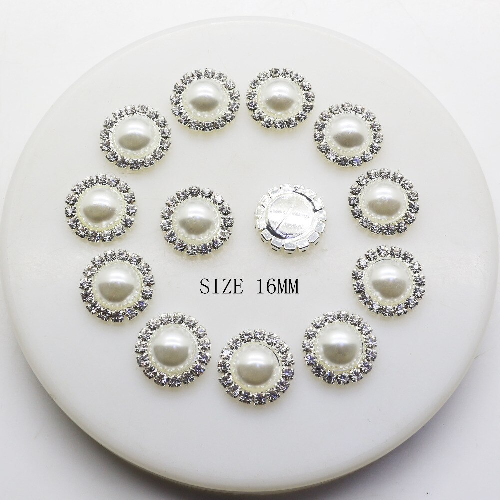 White Pearl Buttons Mix Size Sewing Round Metal Bu... – Grandado