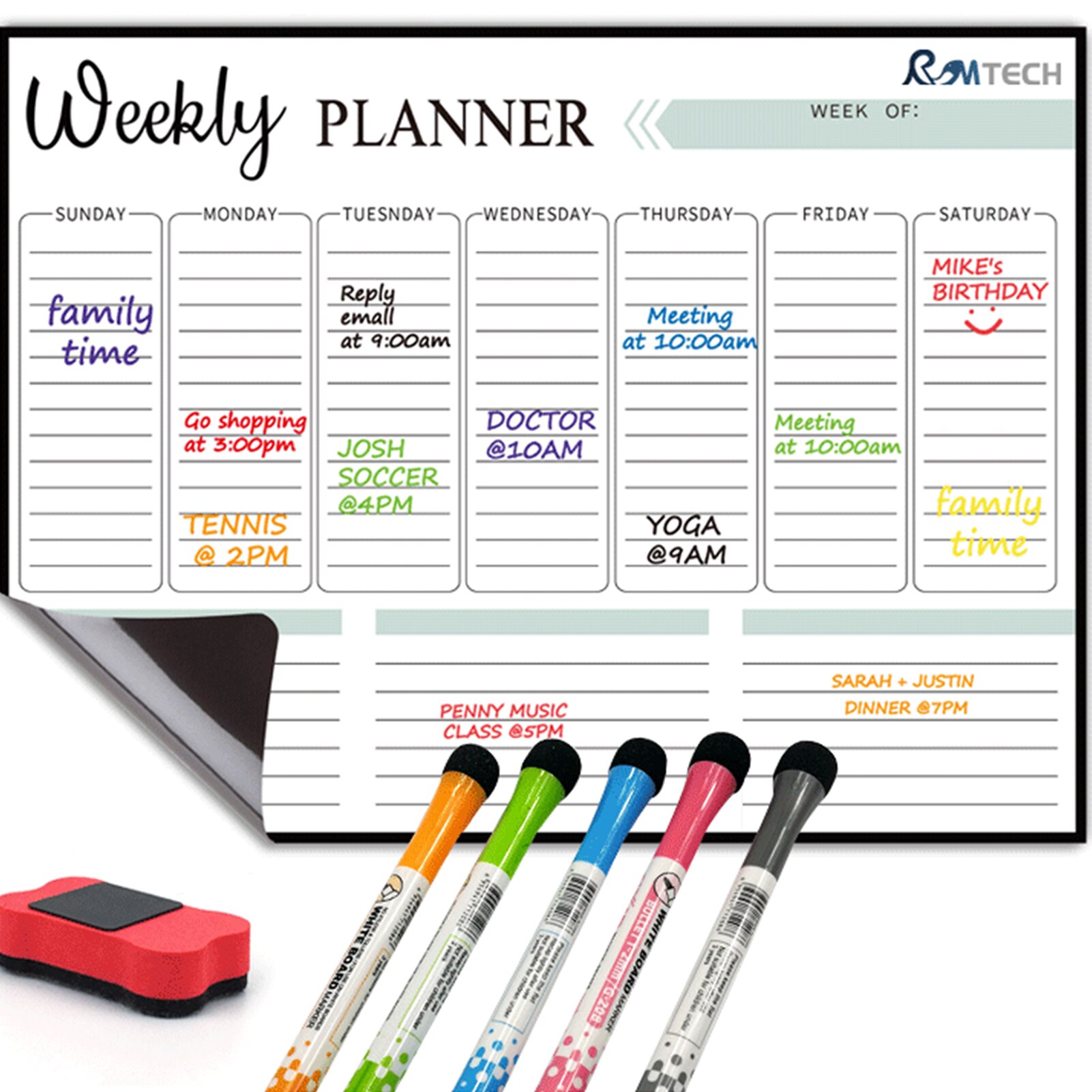 Erasable Calendar Stickers Set Weekly And Monthly ... – Grandado
