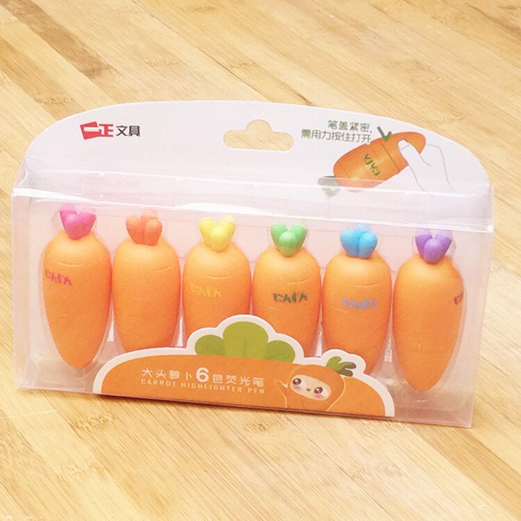 Journaling Supplies DOITOOL 6-Pack Carrot Shaped Highlighters - Pastel ...
