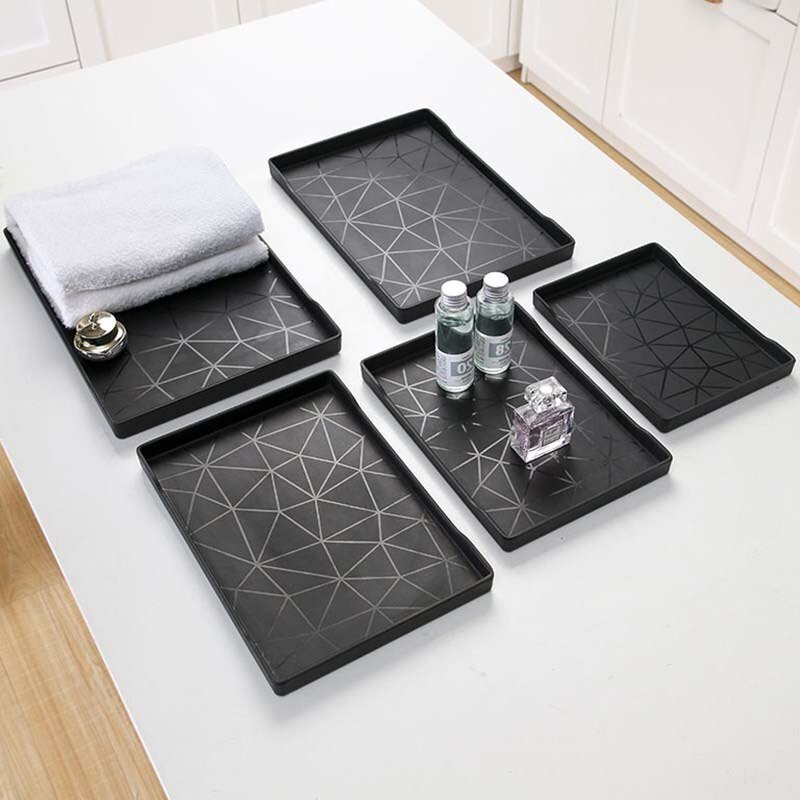 JINSERTA Rectangular Plastic Serving Tray Snack Dr... – Vicedeal