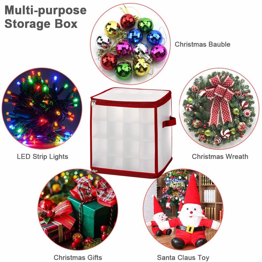 64 Baubles Storage Box Christmas Tree Decorations ... – Grandado