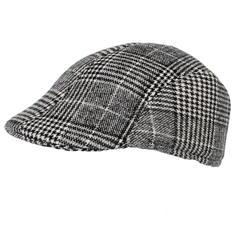 Classic Men's Cotton Plaid Flat Cap Working Drivin... – Vicedeal