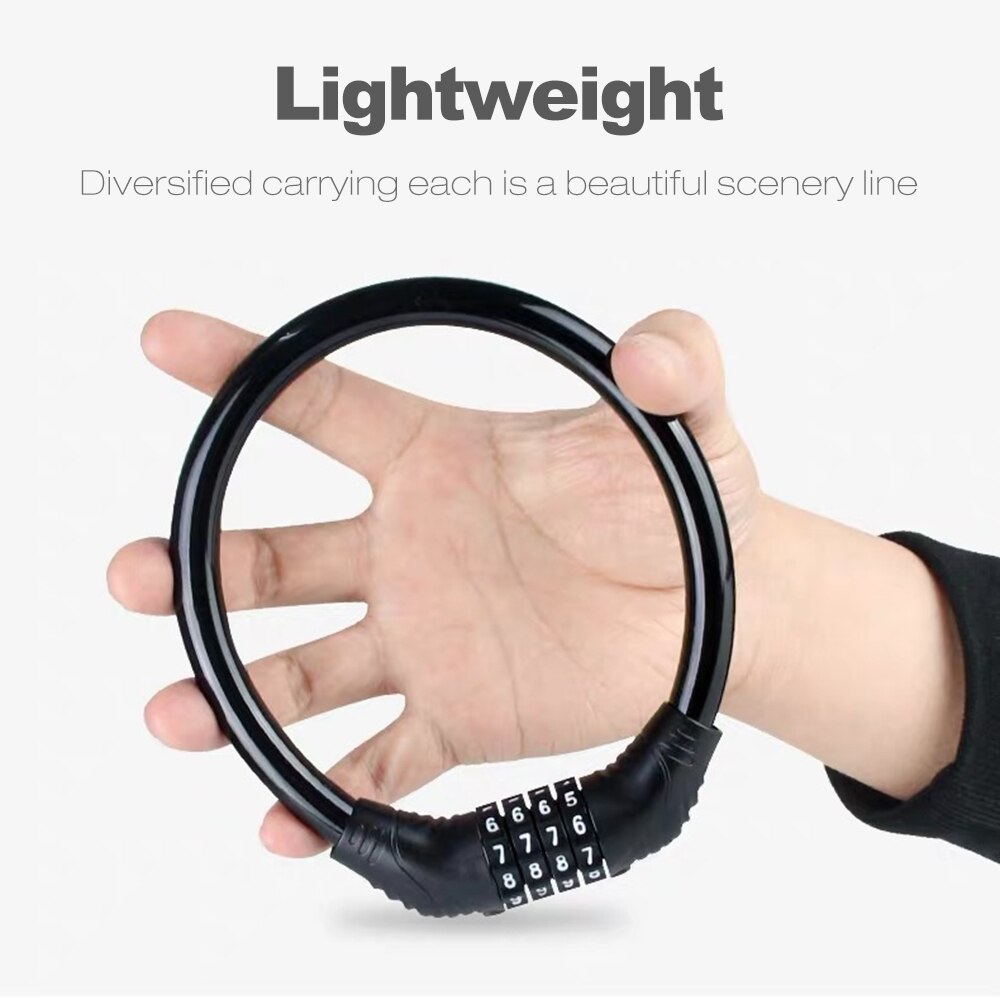 Portable Security Bike Lock 4 Digit Resettable Com... – Grandado
