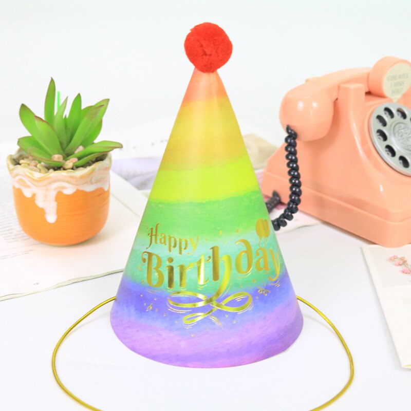 Happy Birthday Party Hats Colorful Paper Cap With ... – Grandado
