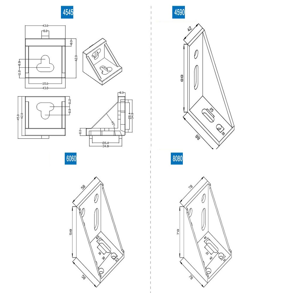 5pcs 2028 Corner Fitting Angle Aluminum Connector ... – Vicedeal