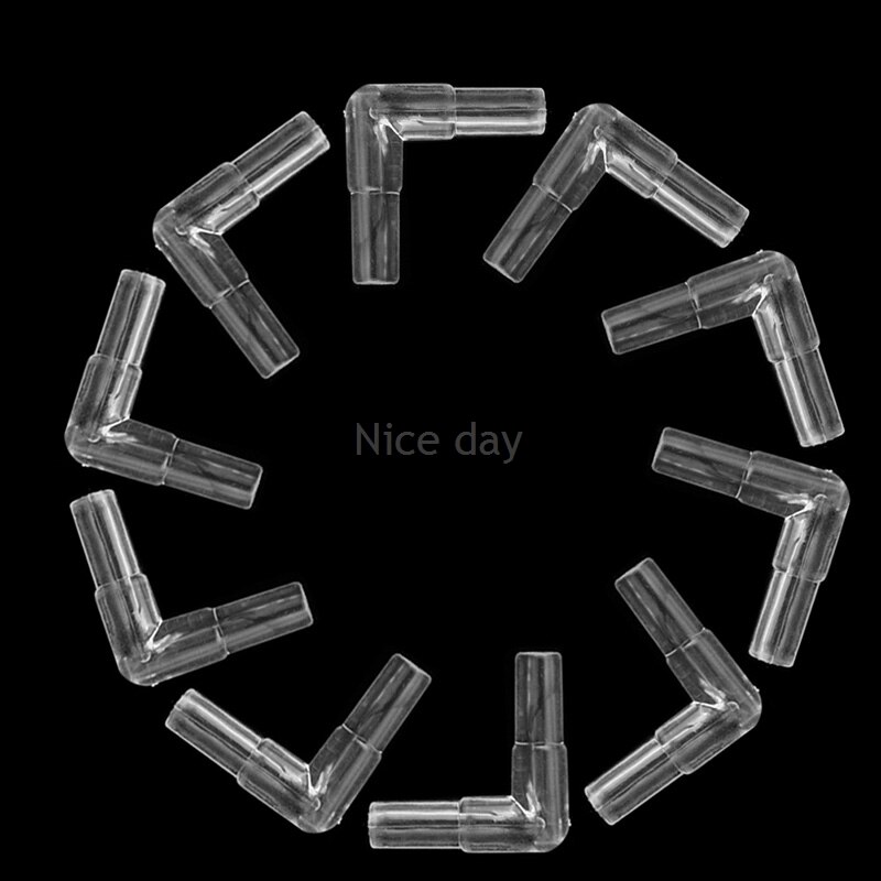 10Pcs 2 Way Clear Connector Elbow Tube Air Valves Fitting Aquarium Fish ...