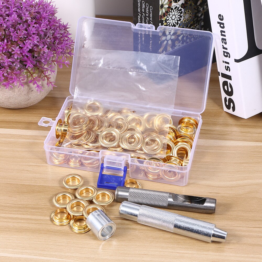100 Set Grommets Kit Messing Oogjes Knop Kit Met 3... – Grandado