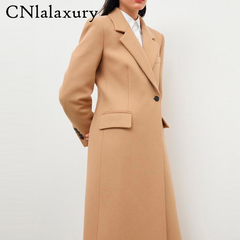 Autumn coats women Notched Woolen coat Outerwear F... – Grandado