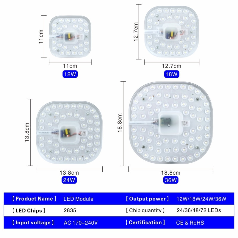 Led Plafond Lampen Module 12W 18W 24W 36W 2835SMD ... – Grandado
