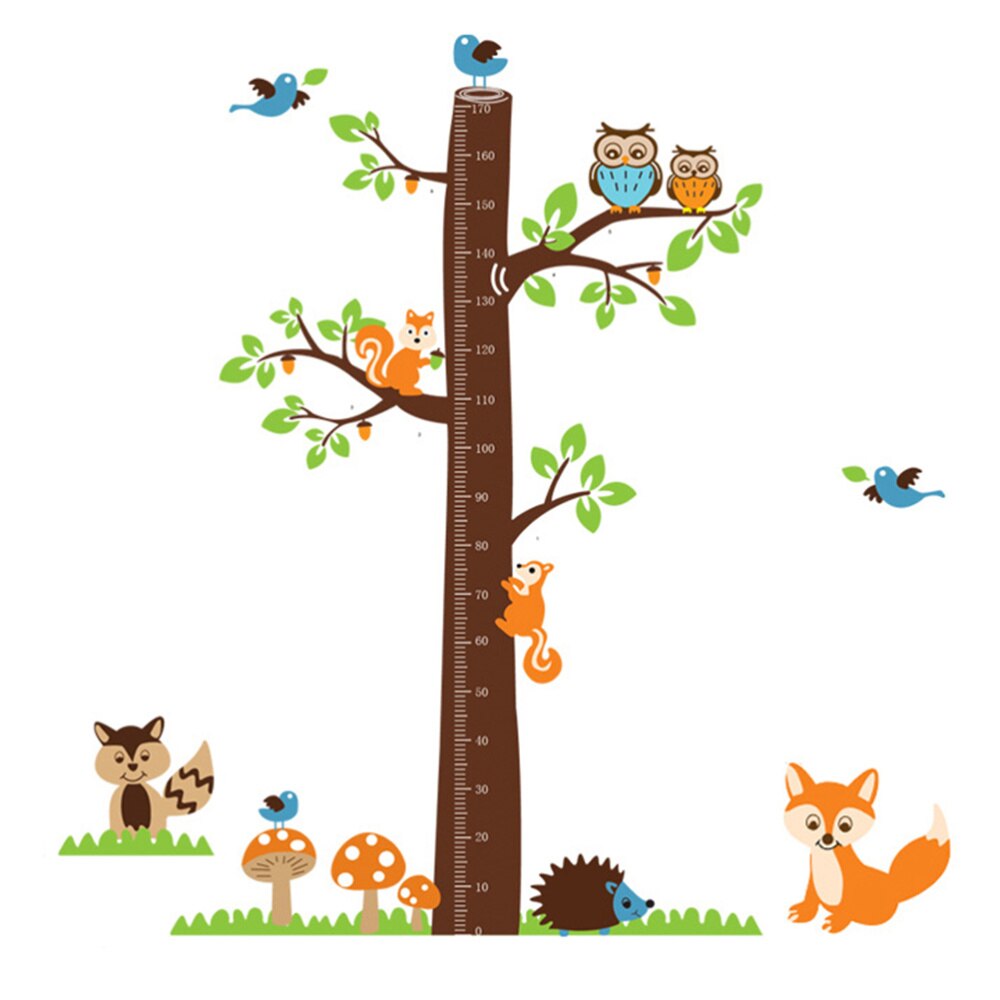 1 Set Wall Decals Squirrel Tree Height Chart Paper... – Vicedeal