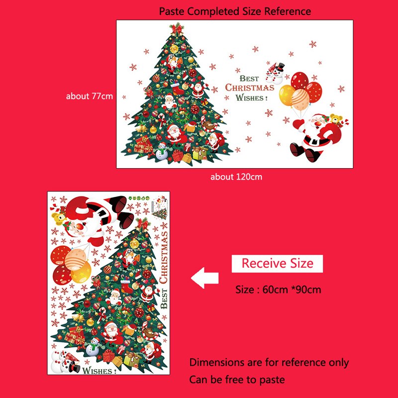 Christmas tree Santa Claus Wall Stickers Christmas... – Grandado