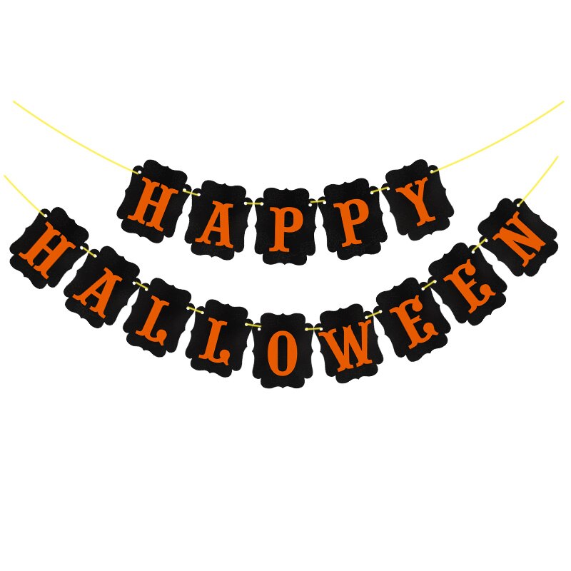 Happy Halloween Paper Banner Black Orange Bunting ... – Grandado