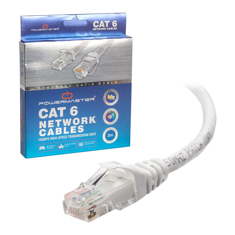 CABLE. CAT6 3 METER GRAY POWERMASTER BOXED – Grandado