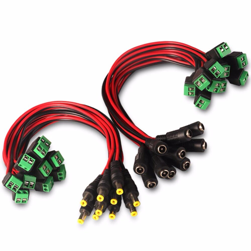 10 Pairs DC Power Pigtail Cable 18AWG 12V 5A Male ... – Grandado