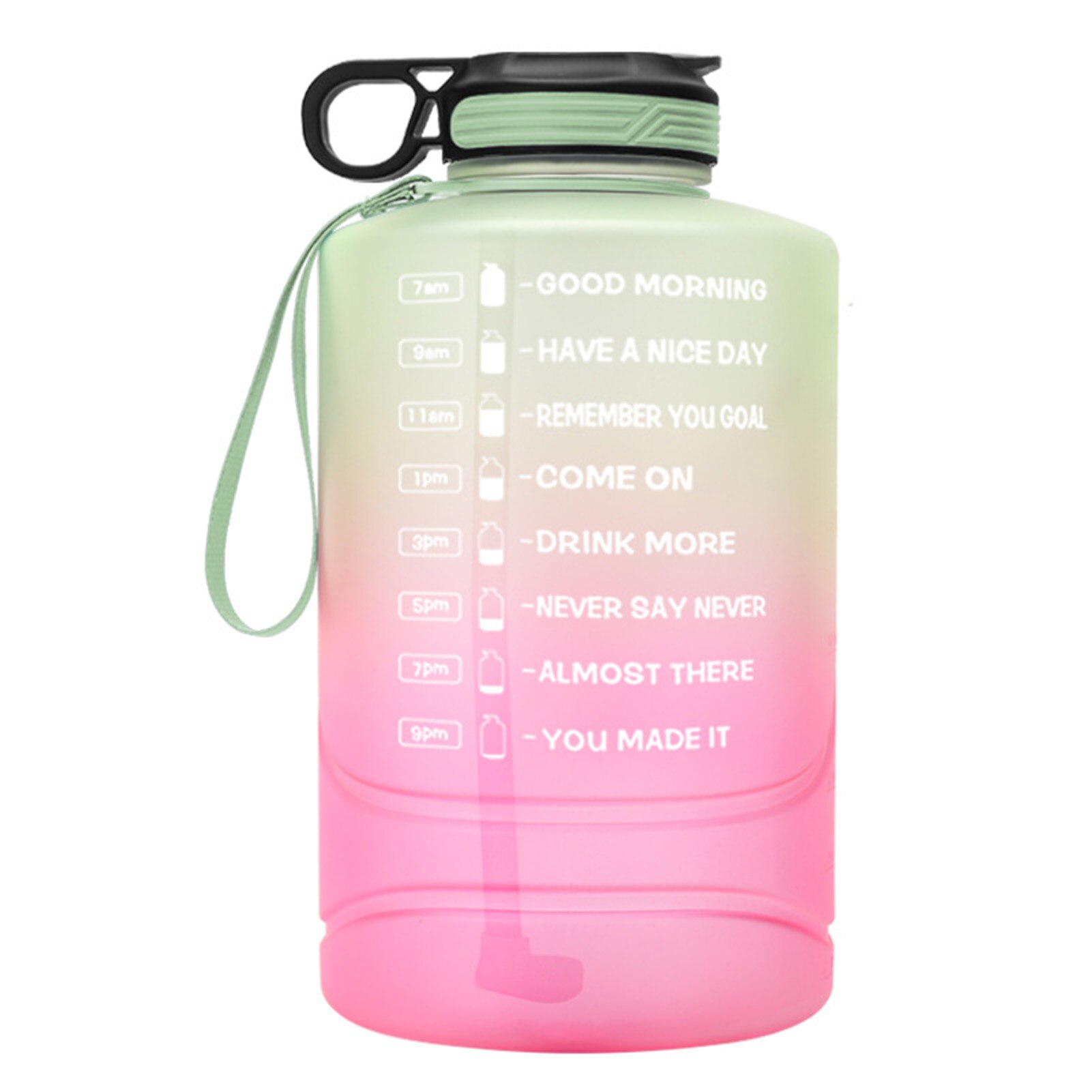 2.2L Gallon Water Fles Met Tijd Marker & Stro, mot... – Grandado