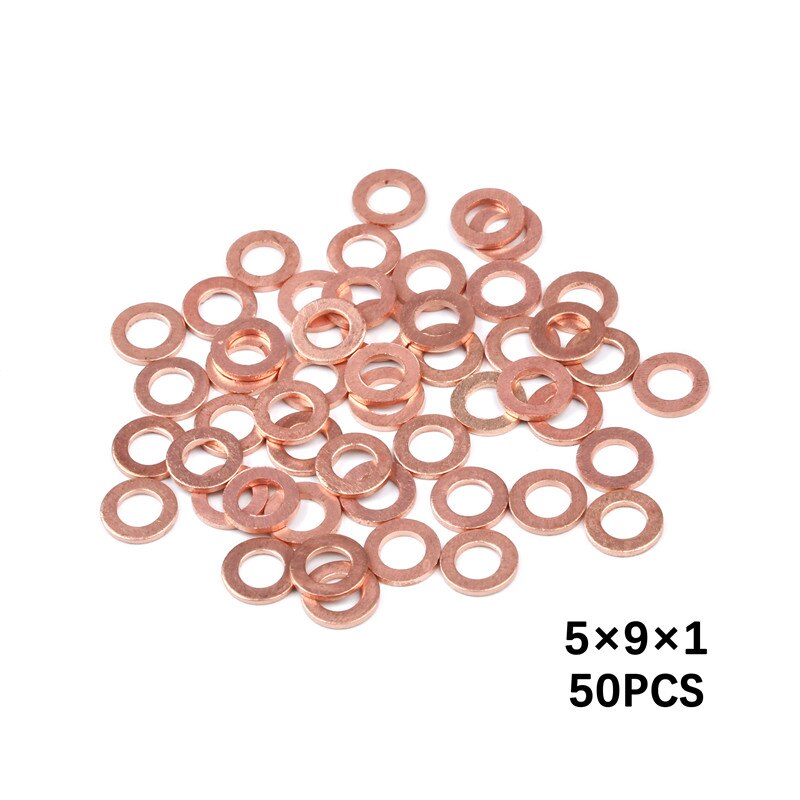 50PC 6Sizes Copper Sealing Washer Solid Gasket Sum... – Grandado