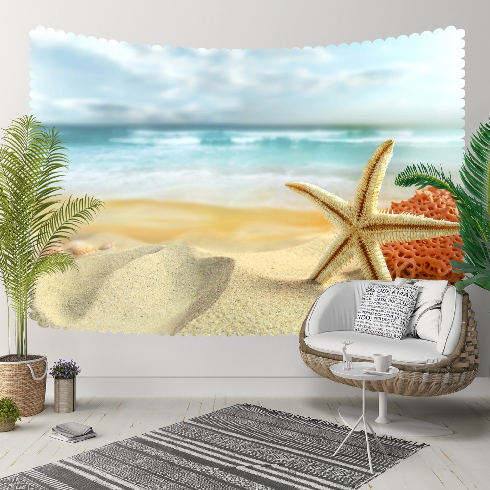 Else Tropical Brown Beach Side on Sea Shells Stars... – Vicedeal