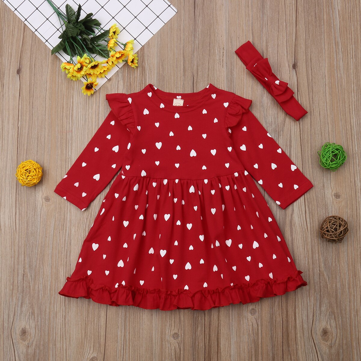 Valentine's Day Baby Girl Princess Red Dress Cloth... – Grandado