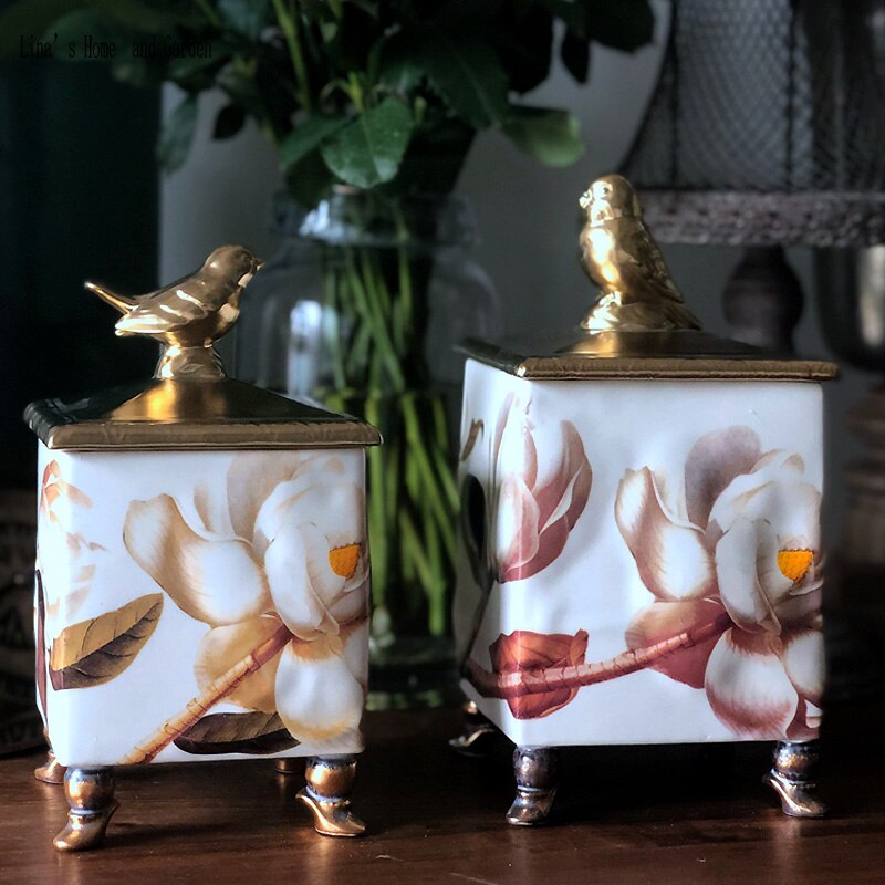 square American countryside Ceramic storage box wi... – Grandado