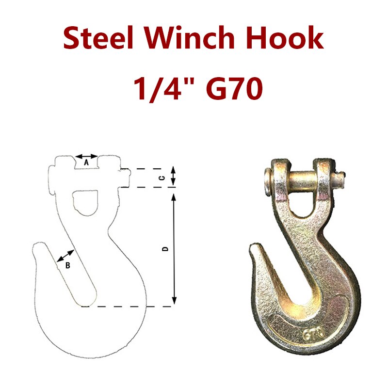 1/4" G70 Steel Clevis Winch Hook Recovery 4x4 4WD ... – Grandado