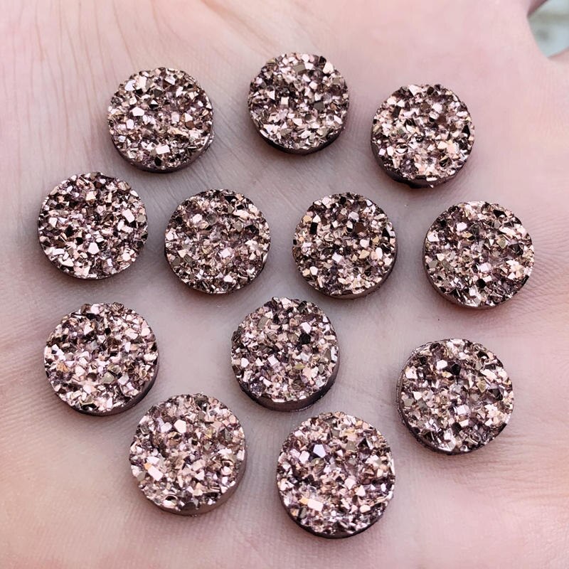 Bling 50PCS 12mm Round AB Colors Mineral Surface R... – Grandado