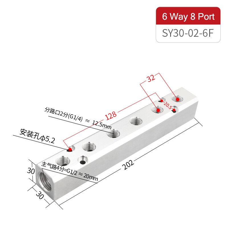 PT Thread Port 2 3 4 5 6 Way Pneumatic Quick Conne... – Vicedeal