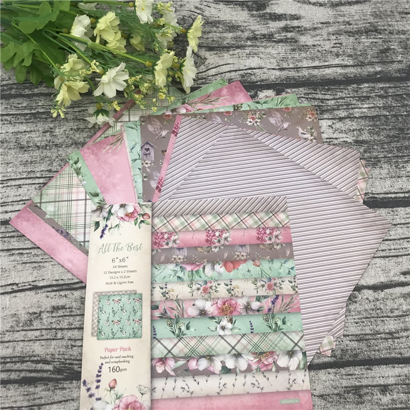 24 sheets 6"X6"Best flower Pattern Scrap... – Vicedeal