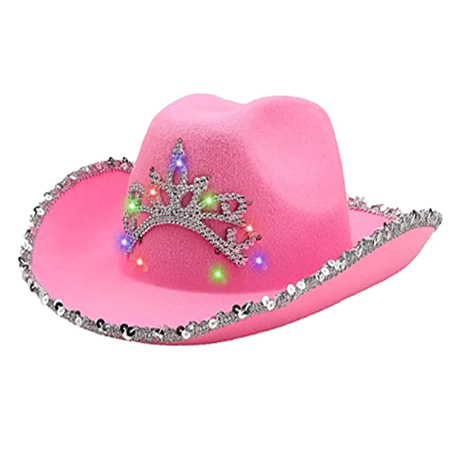 Western Style Cowboy Hat Led Pink Women's Part... – Vicedeal