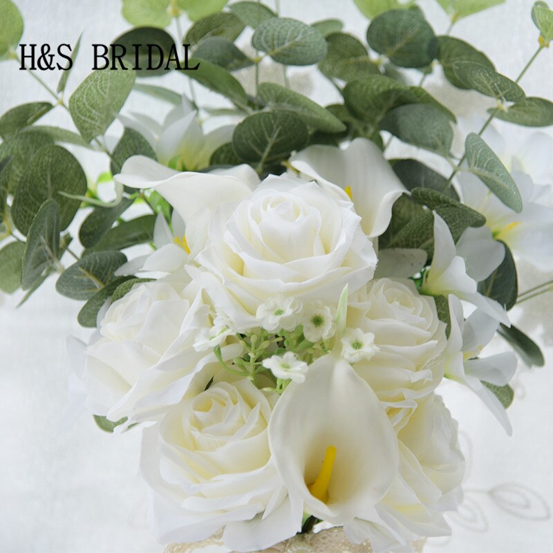 H&S BRIDAL Ivory Wedding Bouquet rose flowers ... – Grandado